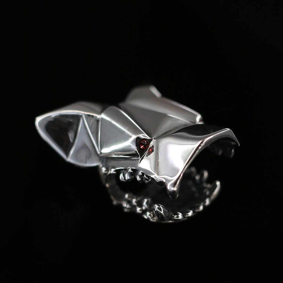Kura: Handmade Hyena-inspired Ring With Geometric Detailing and Semi ...