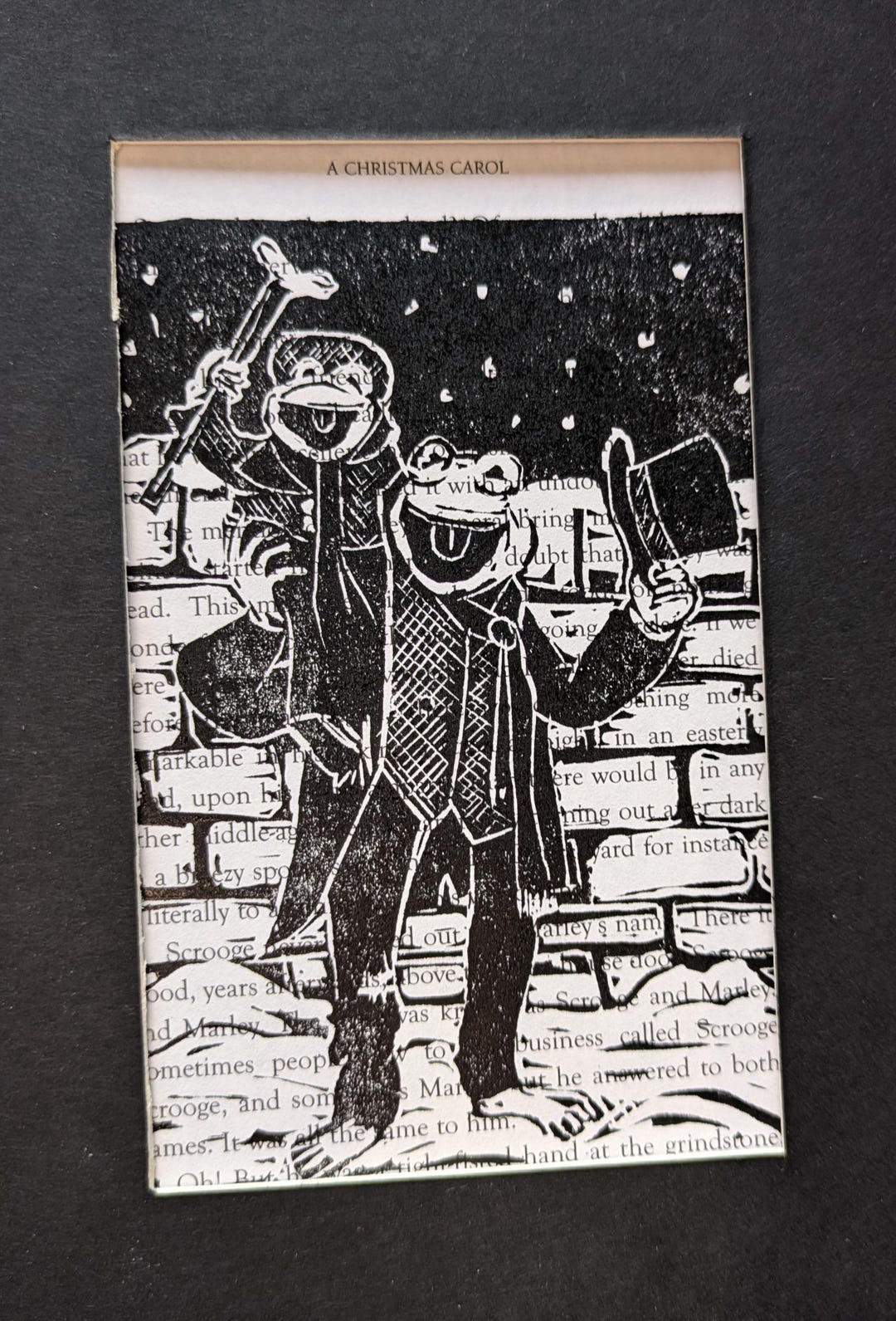 Bob Cratchit and Tiny Tim Muppets Christmas Carol Linoprint - Etsy
