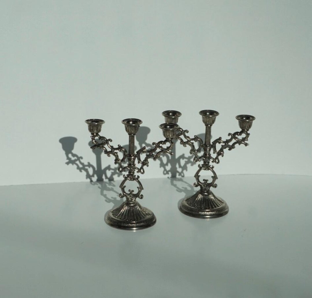 Pair of Ornate Candelabras - Etsy