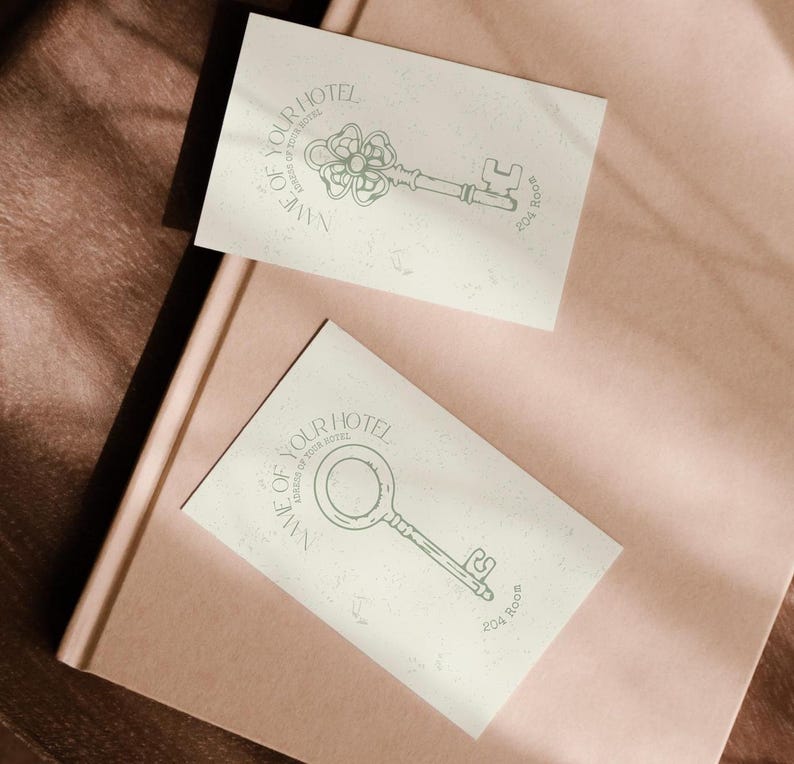 Room Key Card Template, Printable Key Card, Hotel Key Card, Cottage Key ...