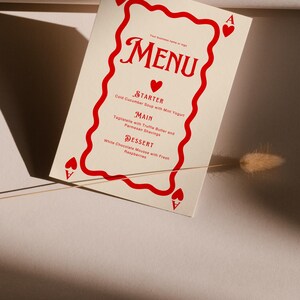 Dinner Menu, Valentine's Day Menu, Colorful Menu Template, Heart Menu ...