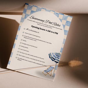 Pool Rules Poster, Editable With Canva, Ideal for Airbnb, Vacation ...