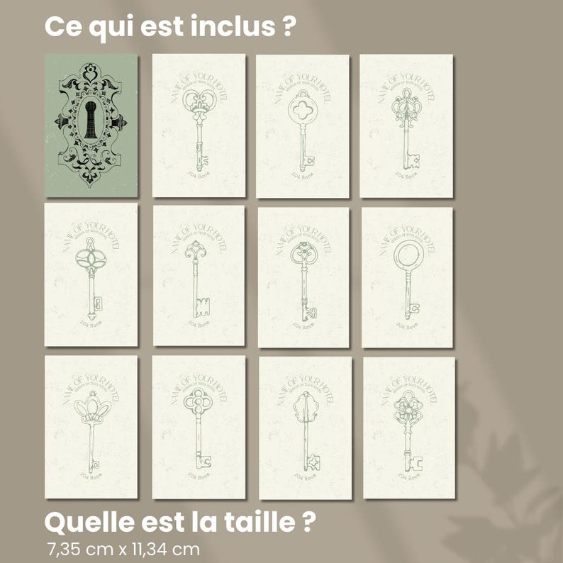 Room Key Card Template, Printable Key Card, Hotel Key Card, Cottage Key ...