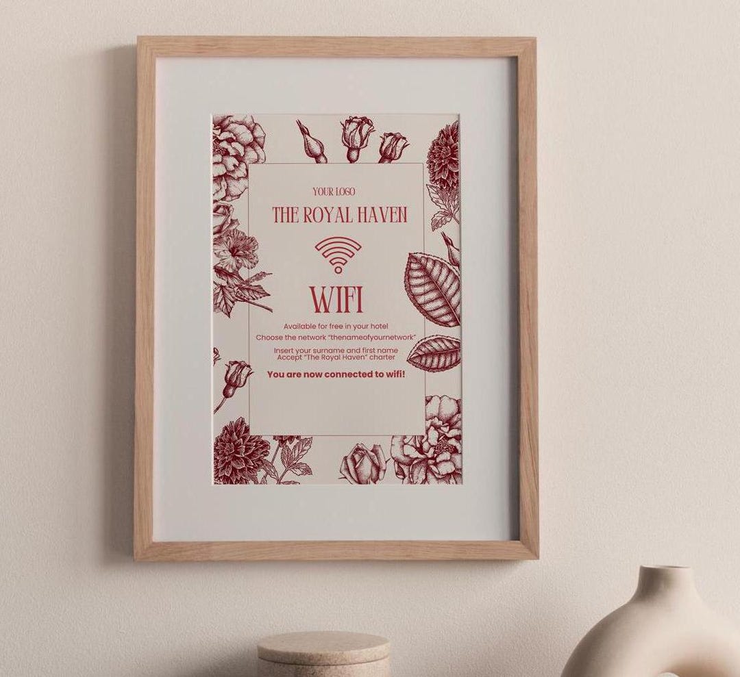 Printable Wifi Password Sign, Editable Wifi Sign Template, Instant ...