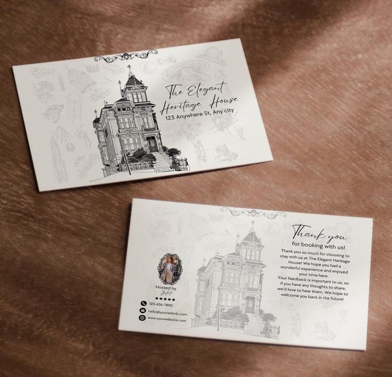 AIRBNB Business Card, Canva Template, Vacation Rental, Airbnb, Airbnb ...