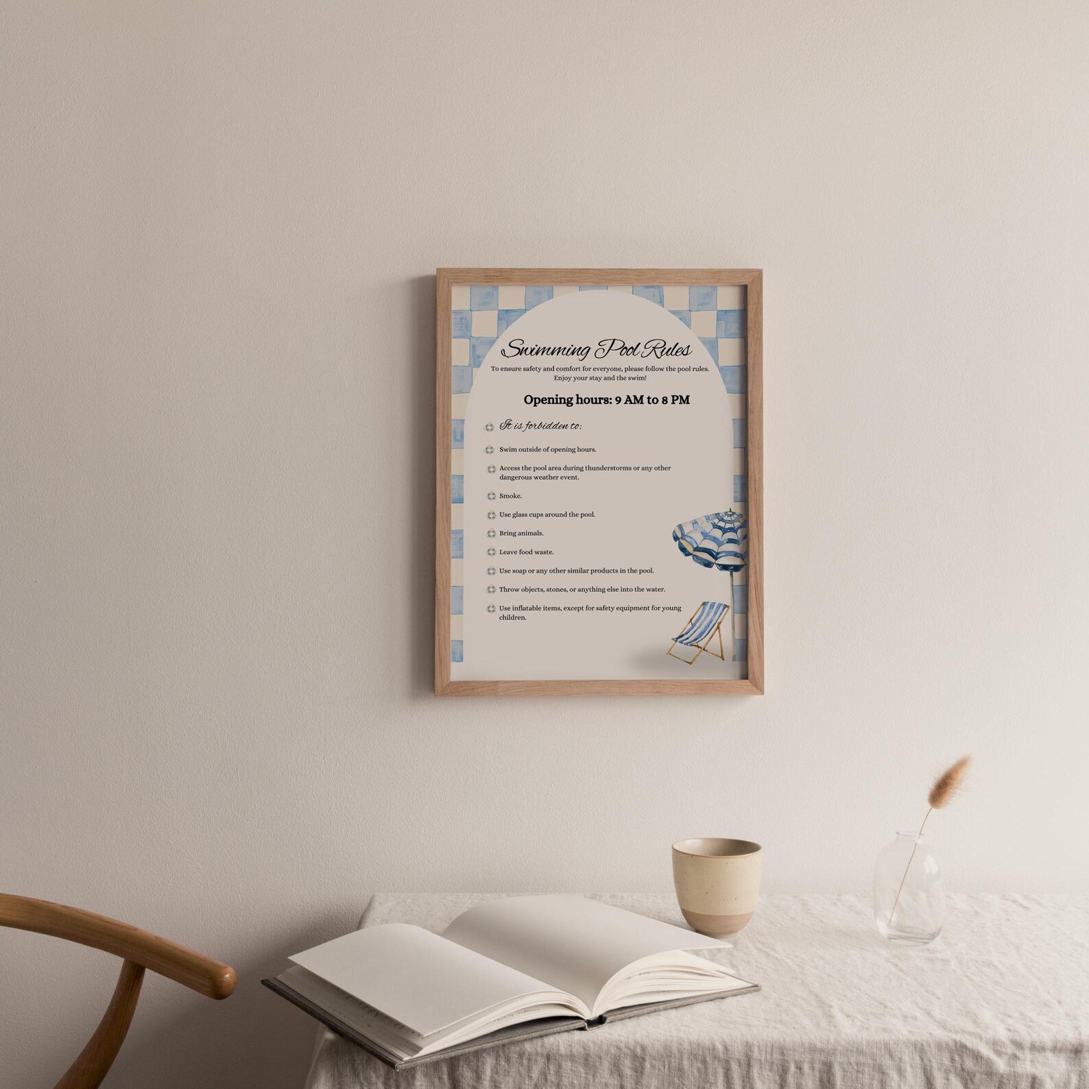Pool Rules Poster, Editable With Canva, Ideal for Airbnb, Vacation ...