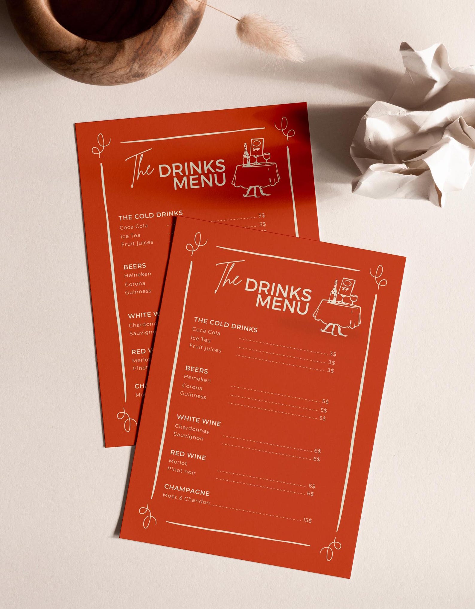 Terracotta Hotel Menu, Drink Menu Template, Terracotta Drink Menu ...