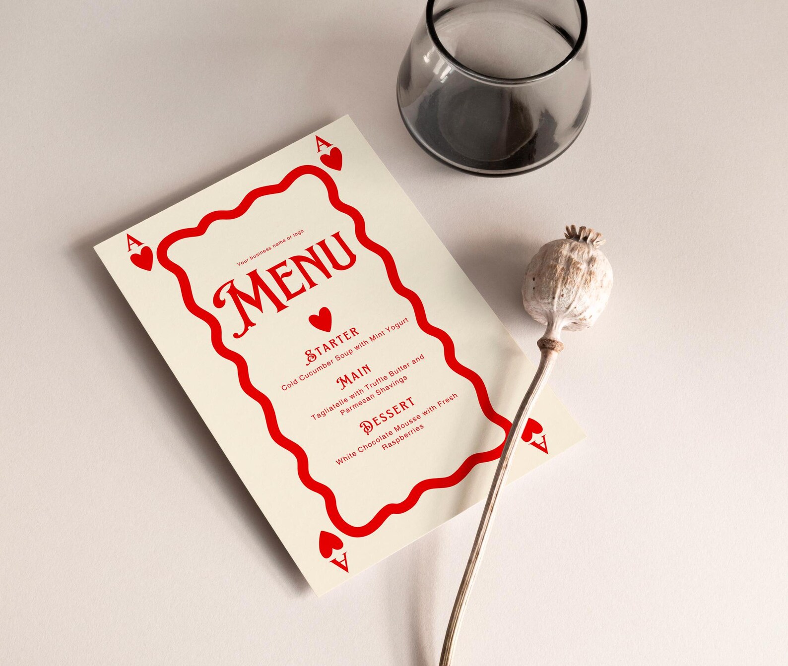 Dinner Menu, Valentine's Day Menu, Colorful Menu Template, Heart Menu ...