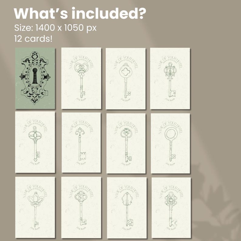 Vintage Key Card Template Add a Touch of Elegance to Your Hotel ...