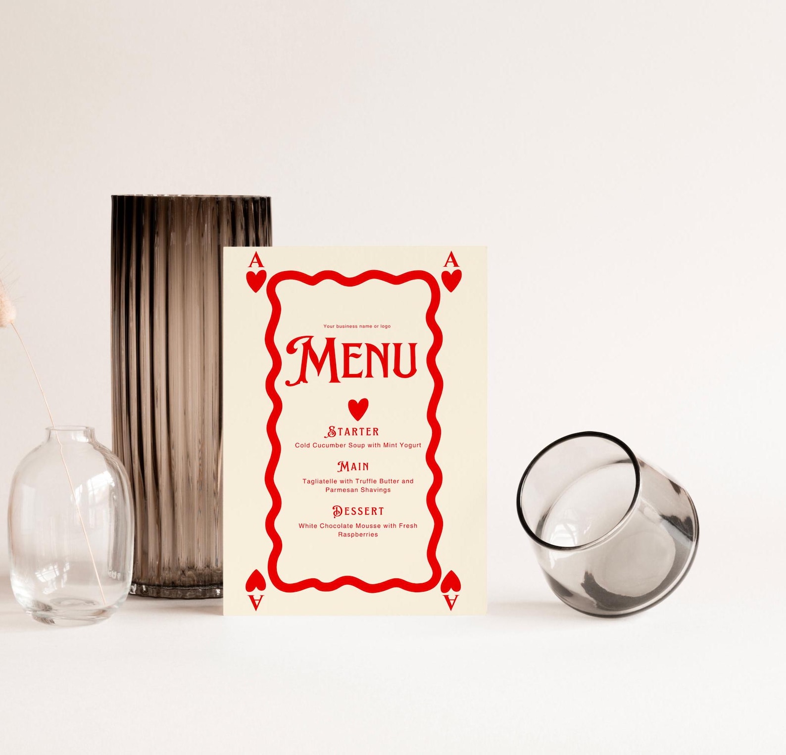 Dinner Menu, Valentine's Day Menu, Colorful Menu Template, Heart Menu ...