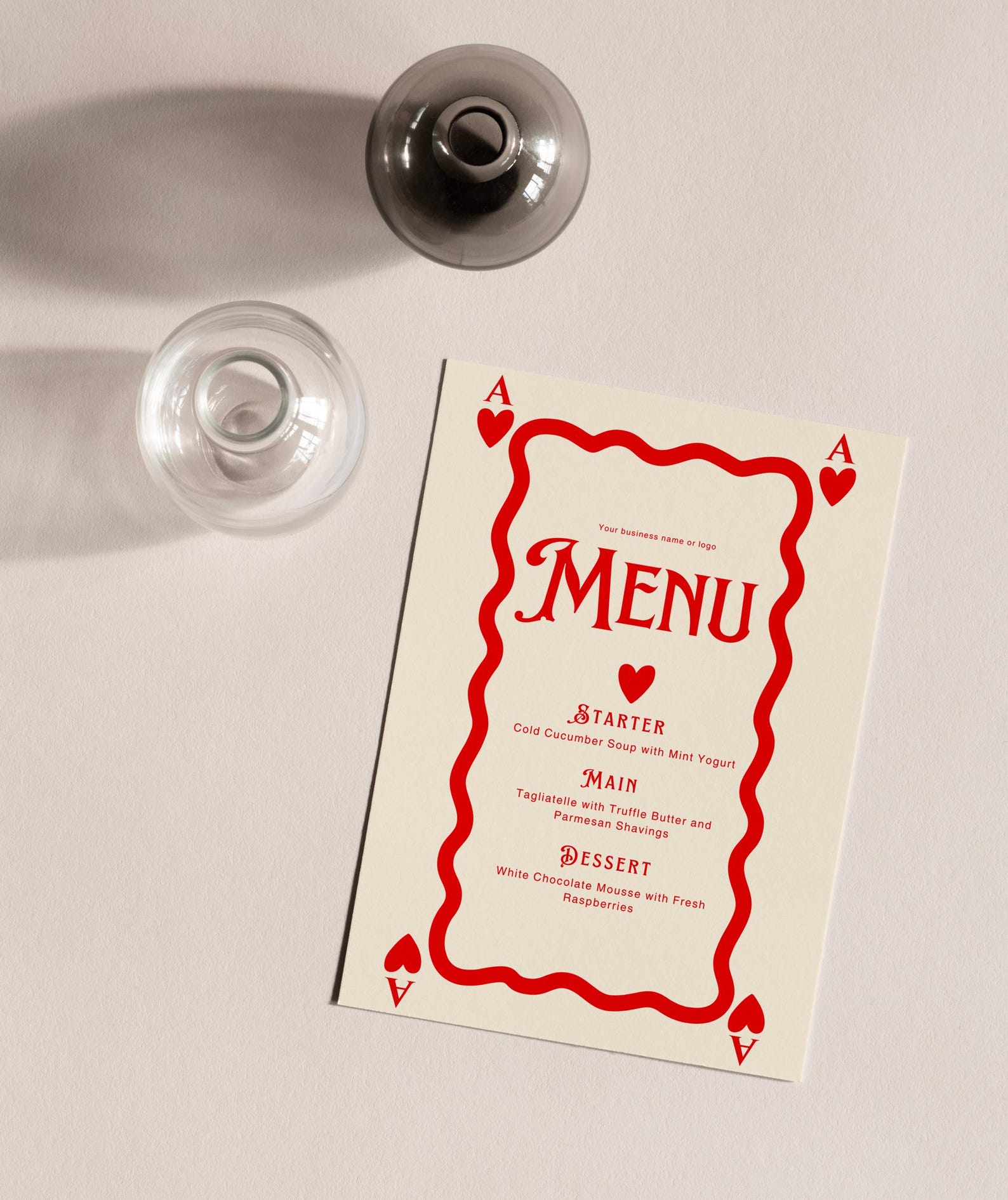 Dinner Menu, Valentine's Day Menu, Colorful Menu Template, Heart Menu ...