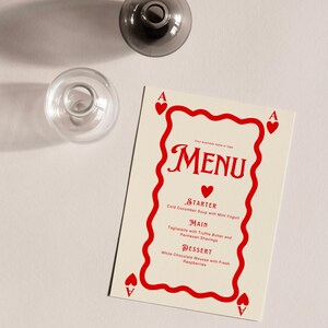 Dinner Menu, Valentine's Day Menu, Colorful Menu Template, Heart Menu ...