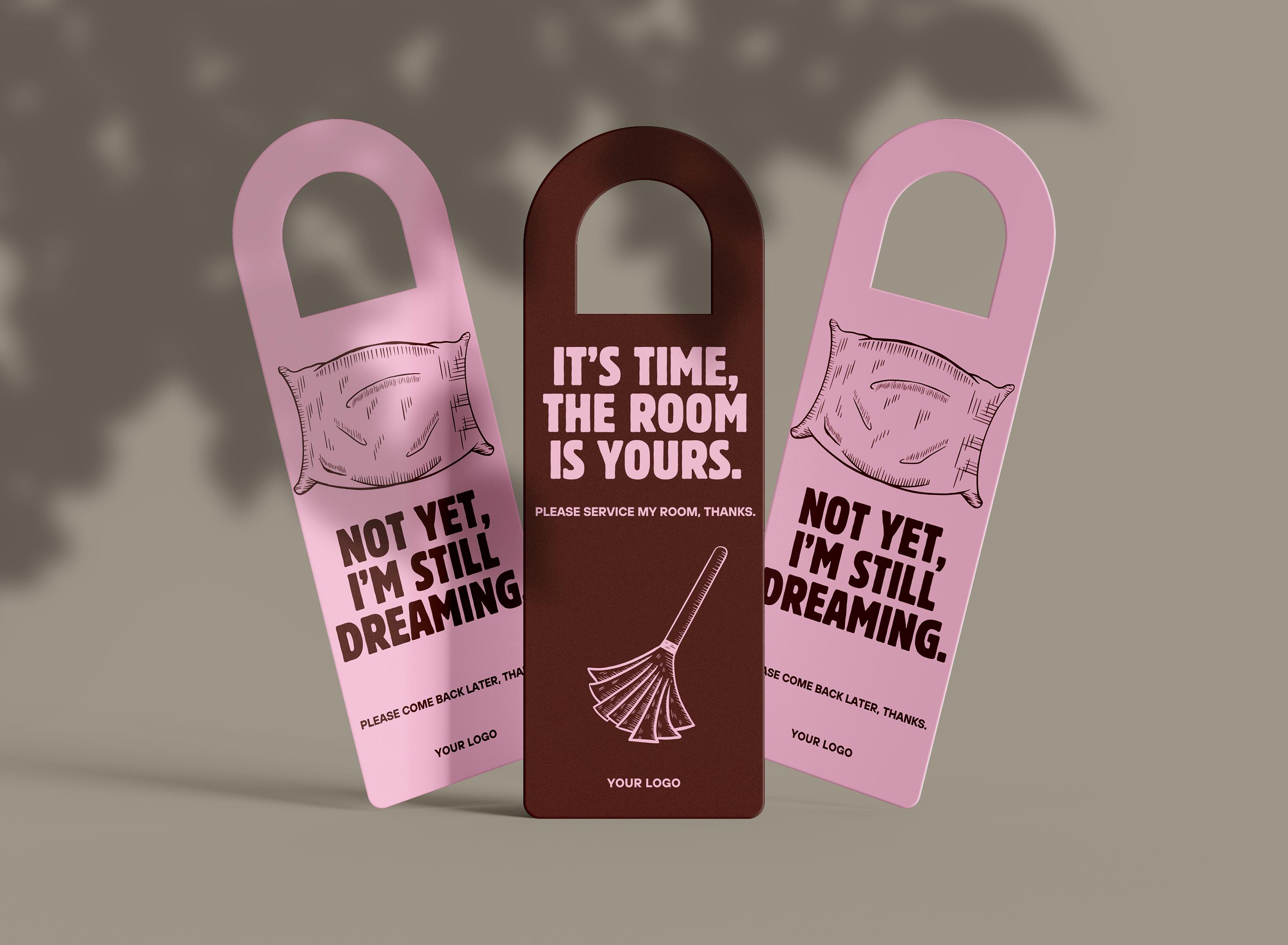 Hotel Door Hanger Template, Printable Hotel Door Tag Do Not Disturb and ...