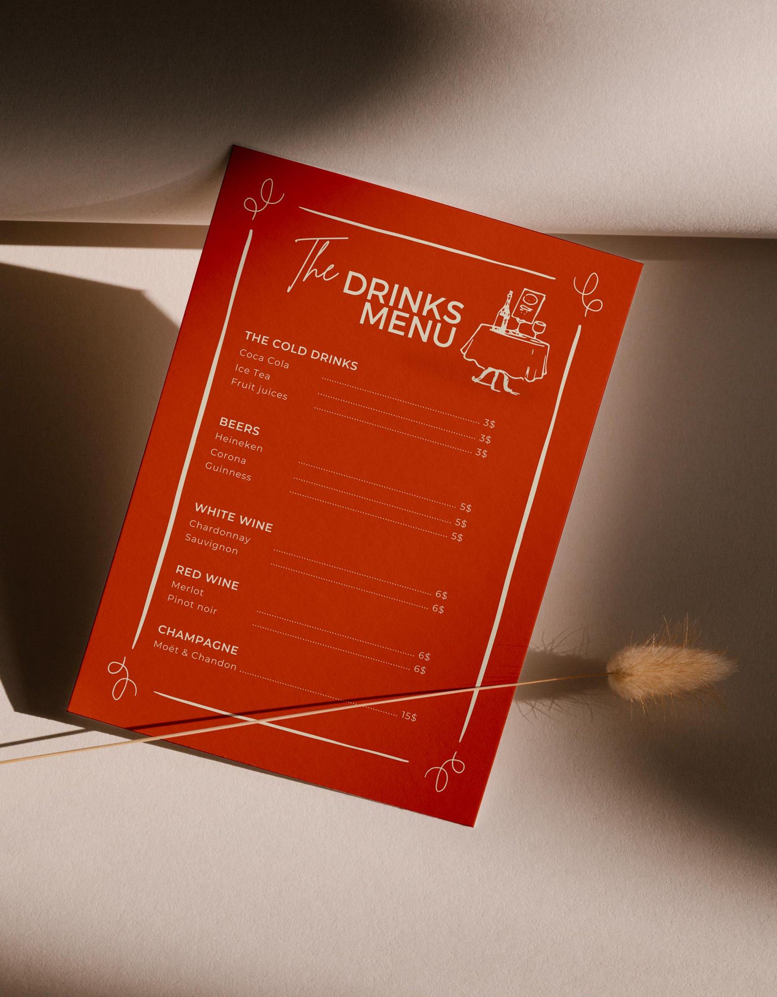 Terracotta Hotel Menu, Drink Menu Template, Terracotta Drink Menu ...