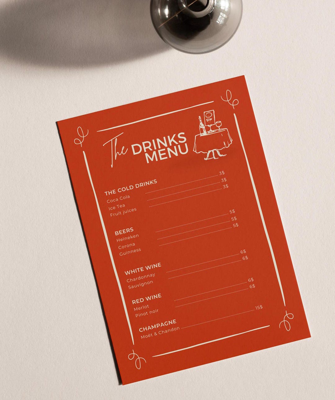 Terracotta Hotel Menu, Drink Menu Template, Terracotta Drink Menu ...