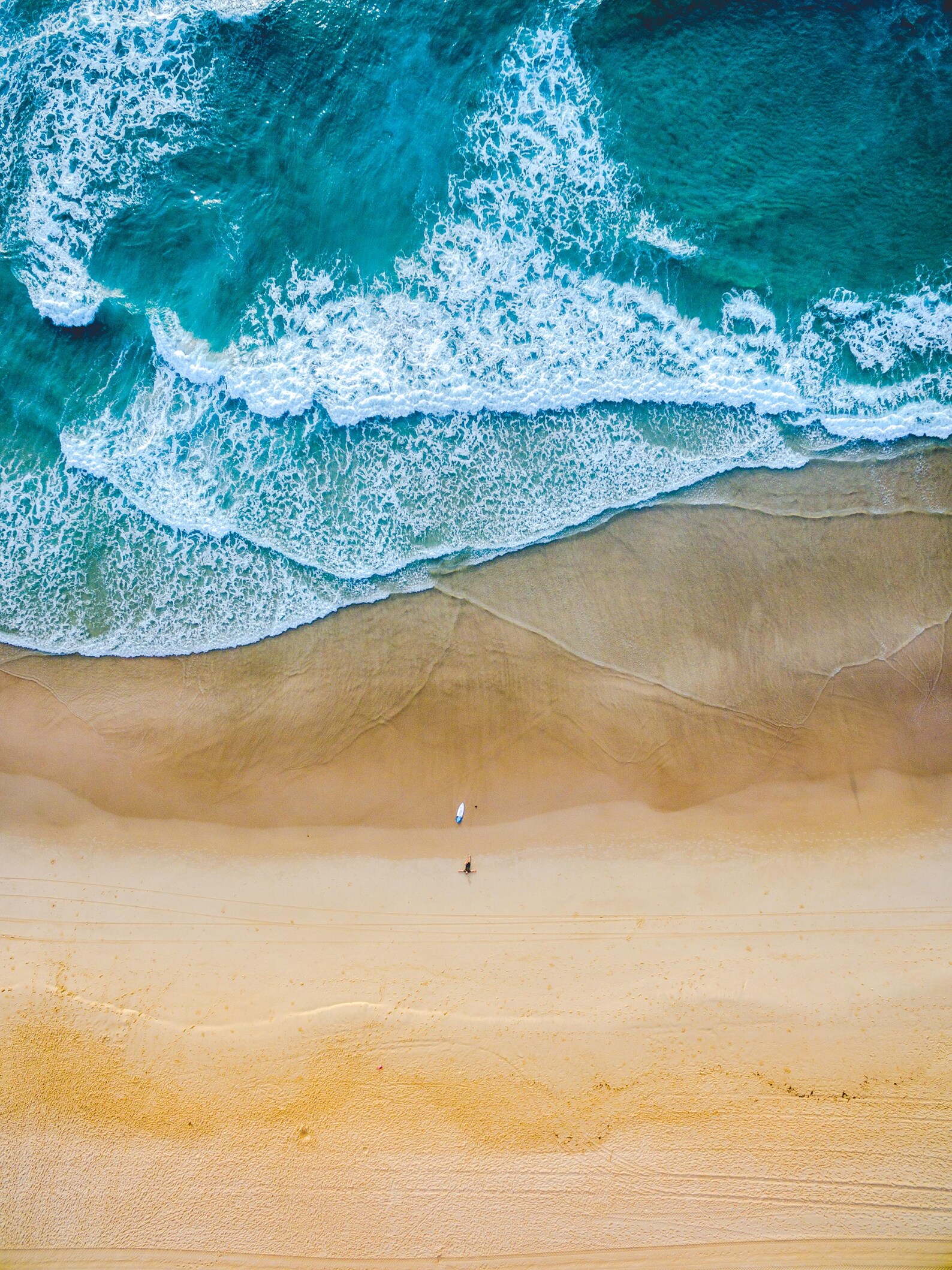 Aerial Beach Photography Print: Minimalist Ocean Waves (digital ...