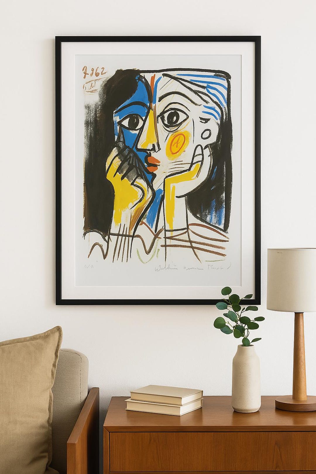 Abstract Cubist Face Printable Wall Art Colorful Modern Expressionist ...