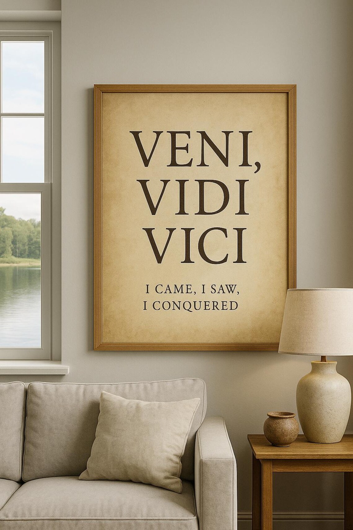 Veni Vidi Vici Latin Quote Poster – I Came I Saw I Conquered ...