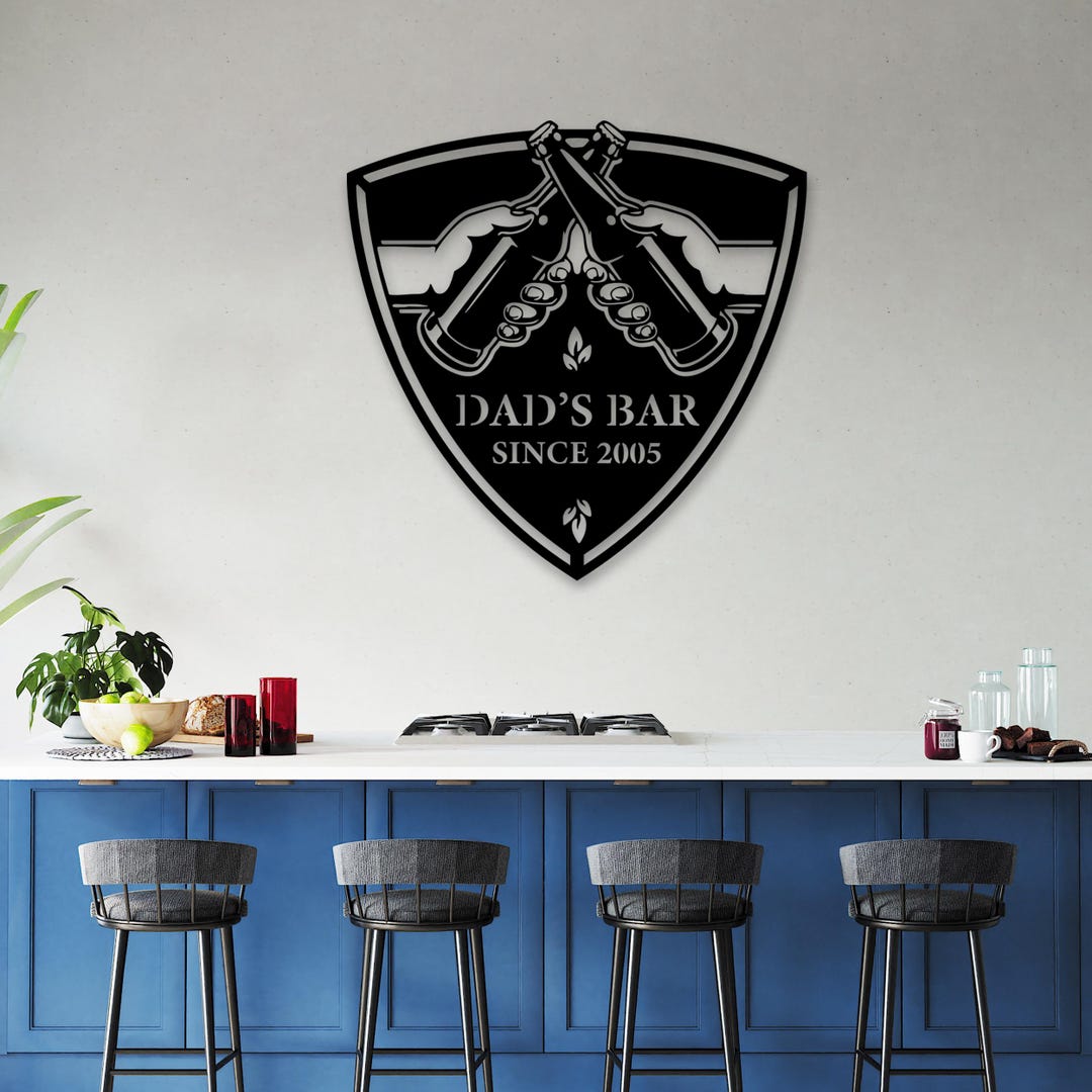 Personalized Metal Family Bar Sign, Custom Metal Sign, Metal Wall Art ...