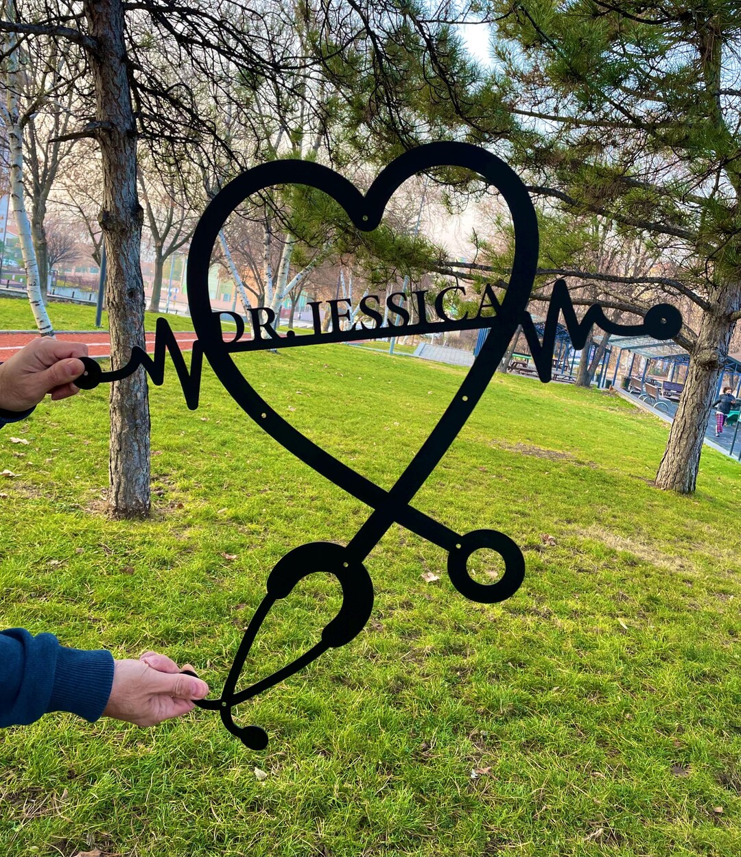 Personalized Doctor Sign, Stethoscope Metal Wall Art, Gift for Doctors ...