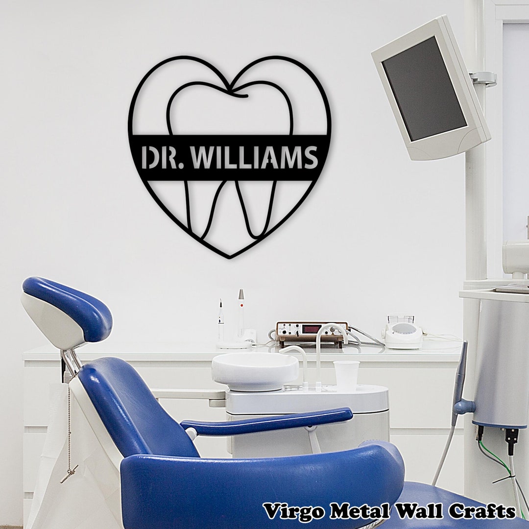Personalized Dentist Office Metal Wall Decor: Dental Name Sign - Etsy