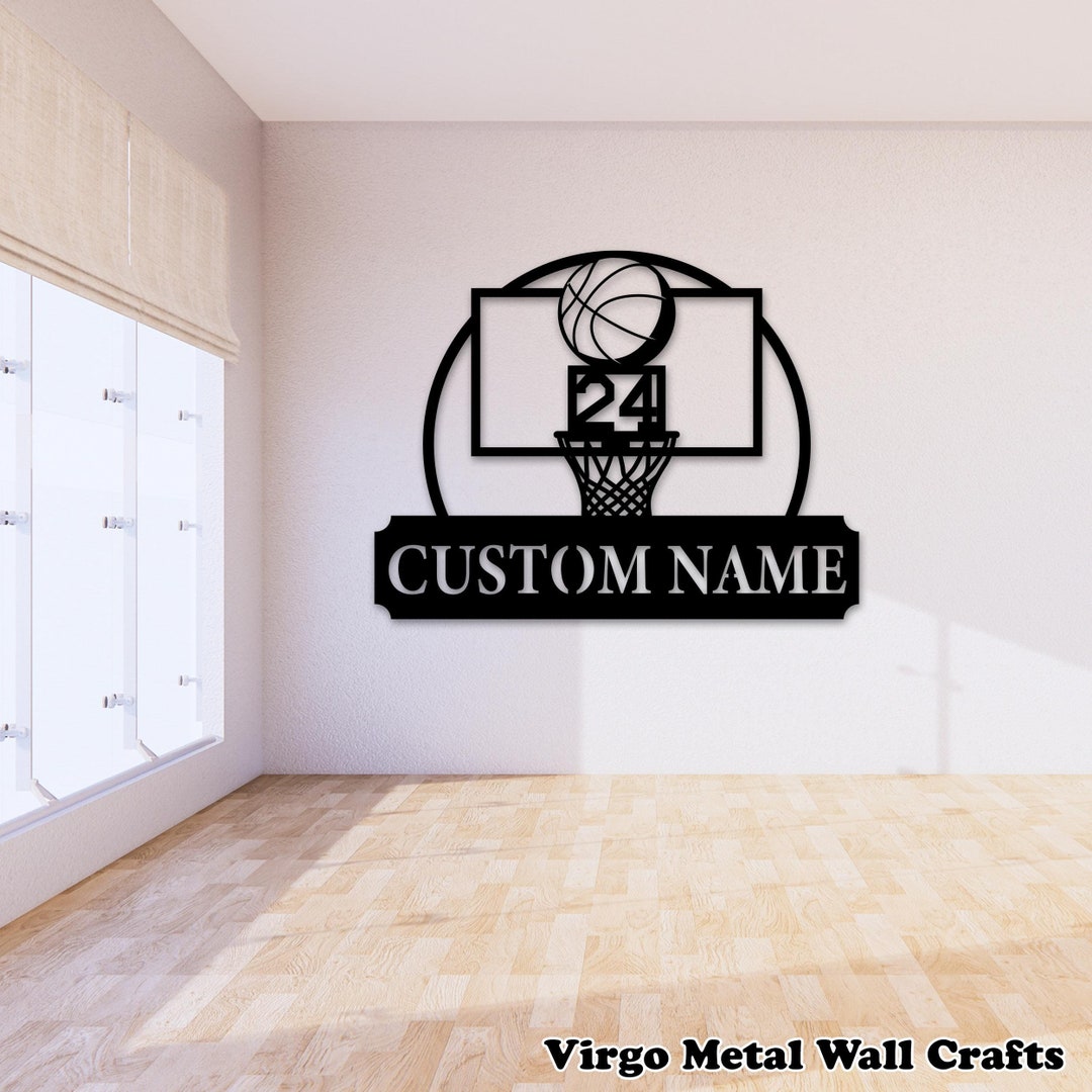 Custom Basketball Hoop Metal Name Sign: Sports Wall Decor - Etsy
