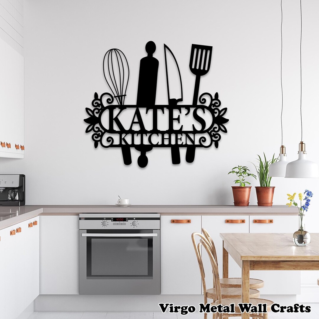 Personalized Name Kitchen Sign, Custom Metal Kitchen Sign, Kitchen ...