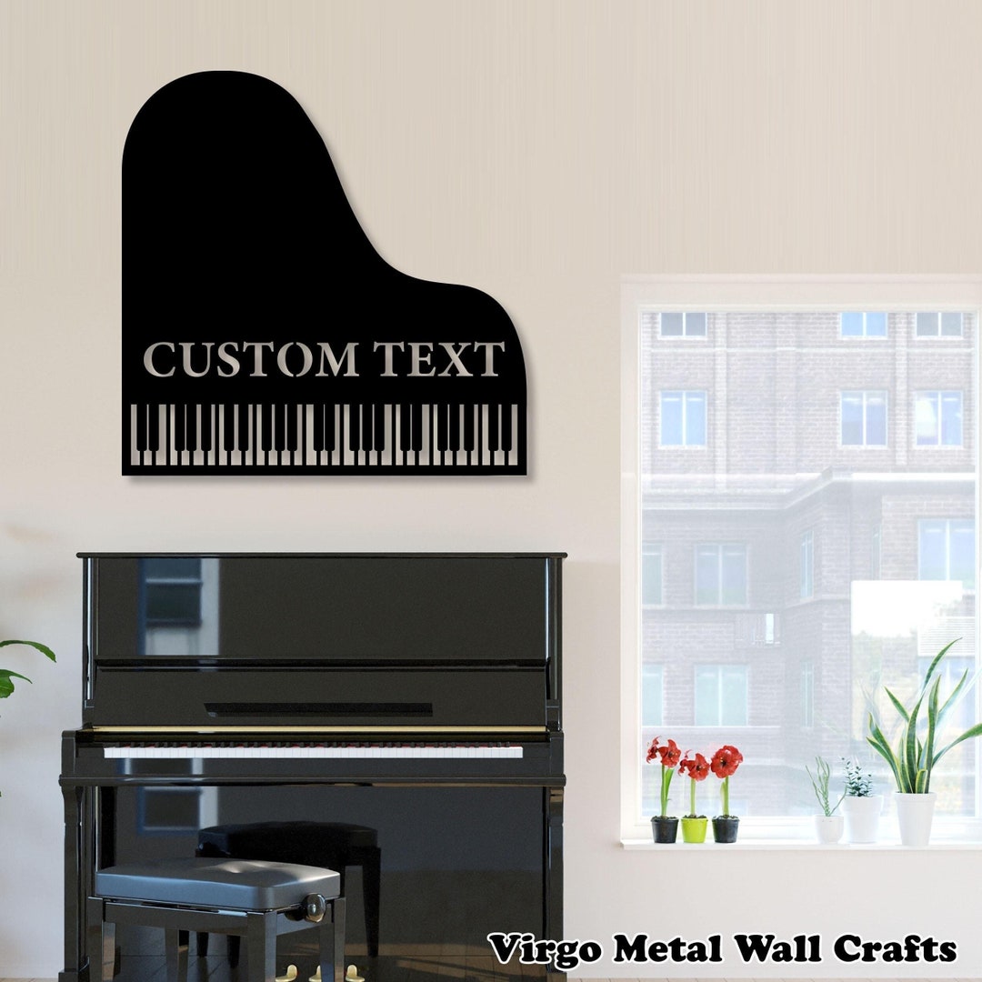 Custom Piano Metal Decor, Piano Name Sign, Custom Musical Note Metal ...