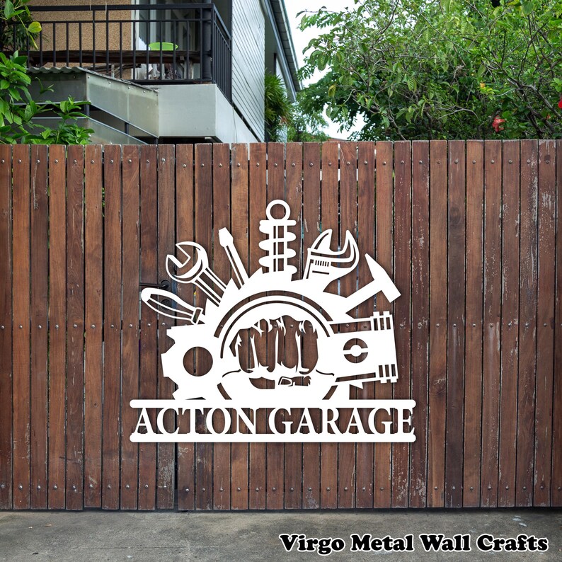 Custom Garage Name Metal Sign: Personalized Mechanic Shop Decor - Etsy