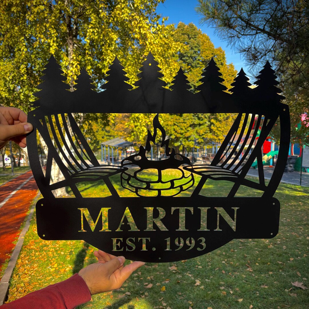 Personalized Metal Campfire Sign: Custom Outdoor Camping Decor - Etsy