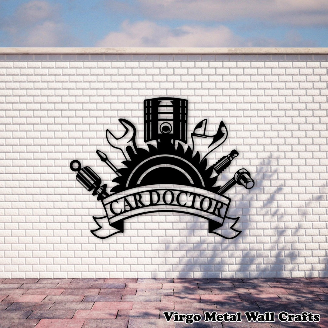 Custom Garage Name Metal Sign, Personalized Workshop Name Sign for Room ...