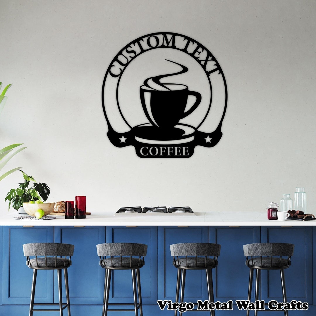 Coffee Name Sign, Custom Metal Signs, Coffee Bar Decor, Custom Coffee ...