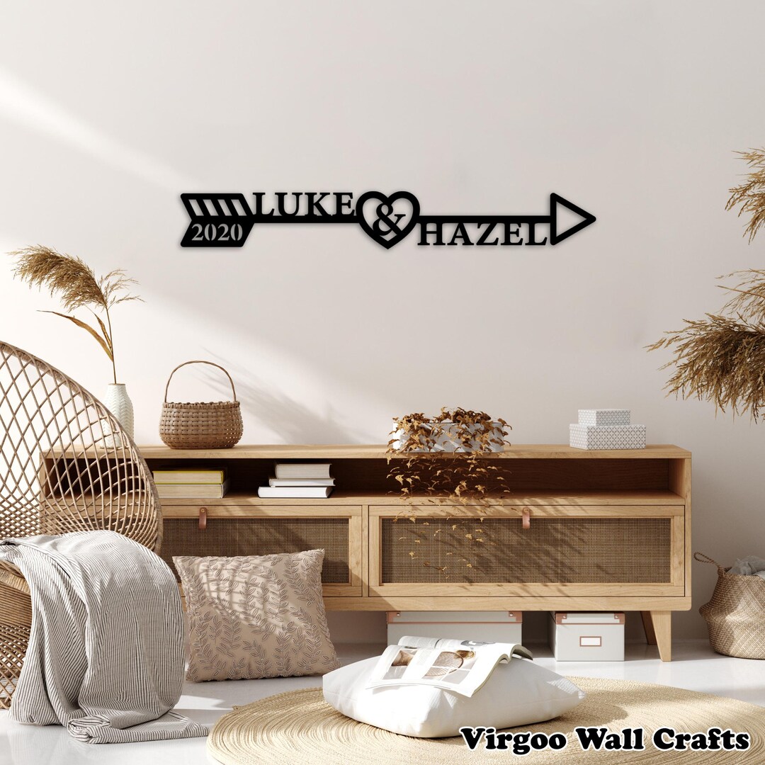 Personalized Metal Love Arrow Sign: Wedding Date Gift - Etsy