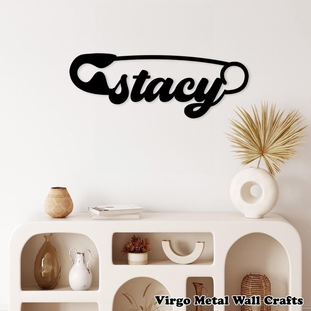 Personalized Safety Pin Metal Sign, Custom Safety Pin Metal Wall Art ...