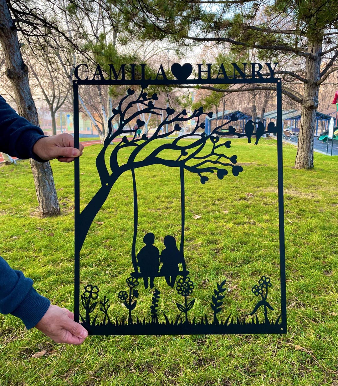 Metal Name Gift for Couple, Personalized Wedding Gift for Couple, Love ...