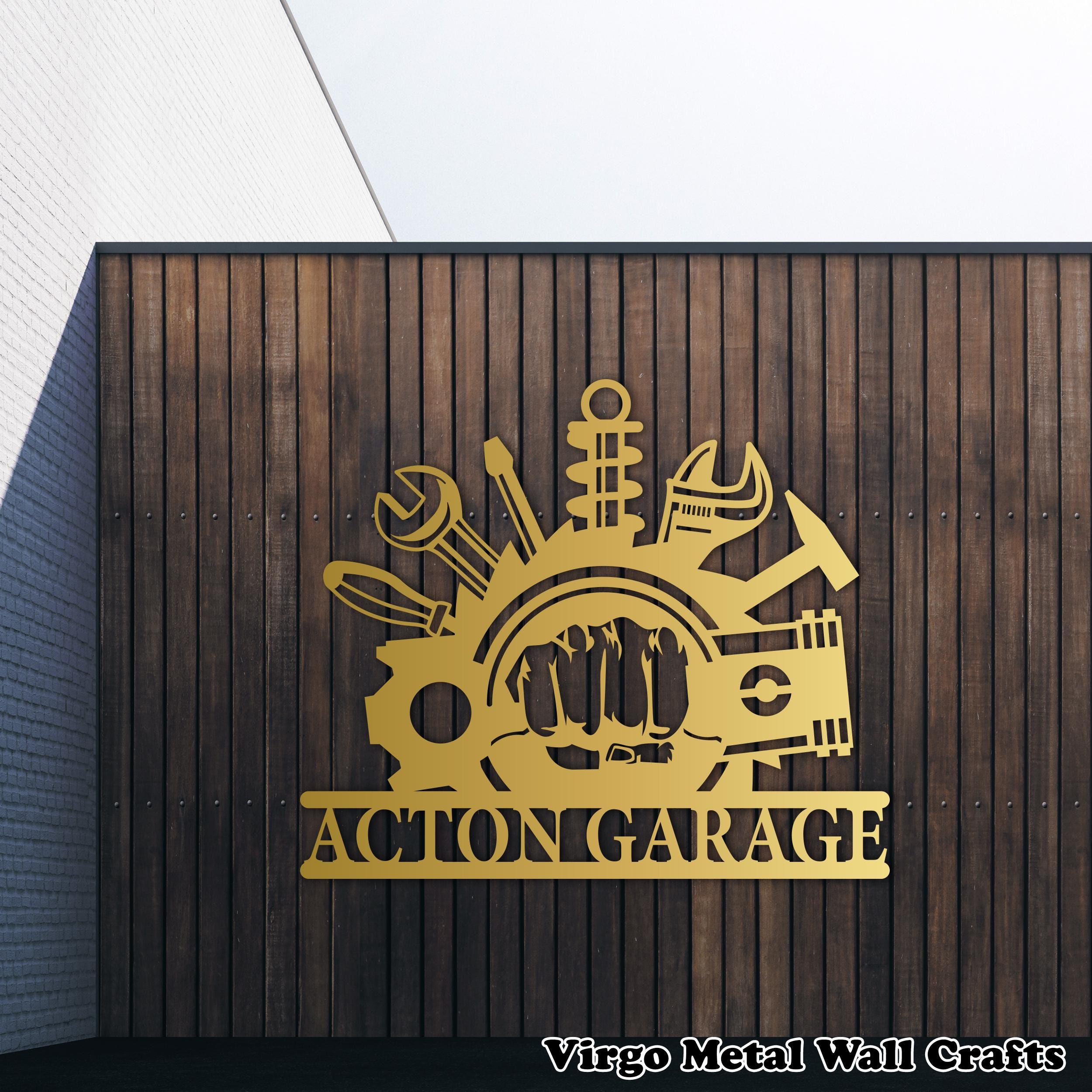 Custom Garage Name Metal Sign: Personalized Mechanic Shop Decor - Etsy