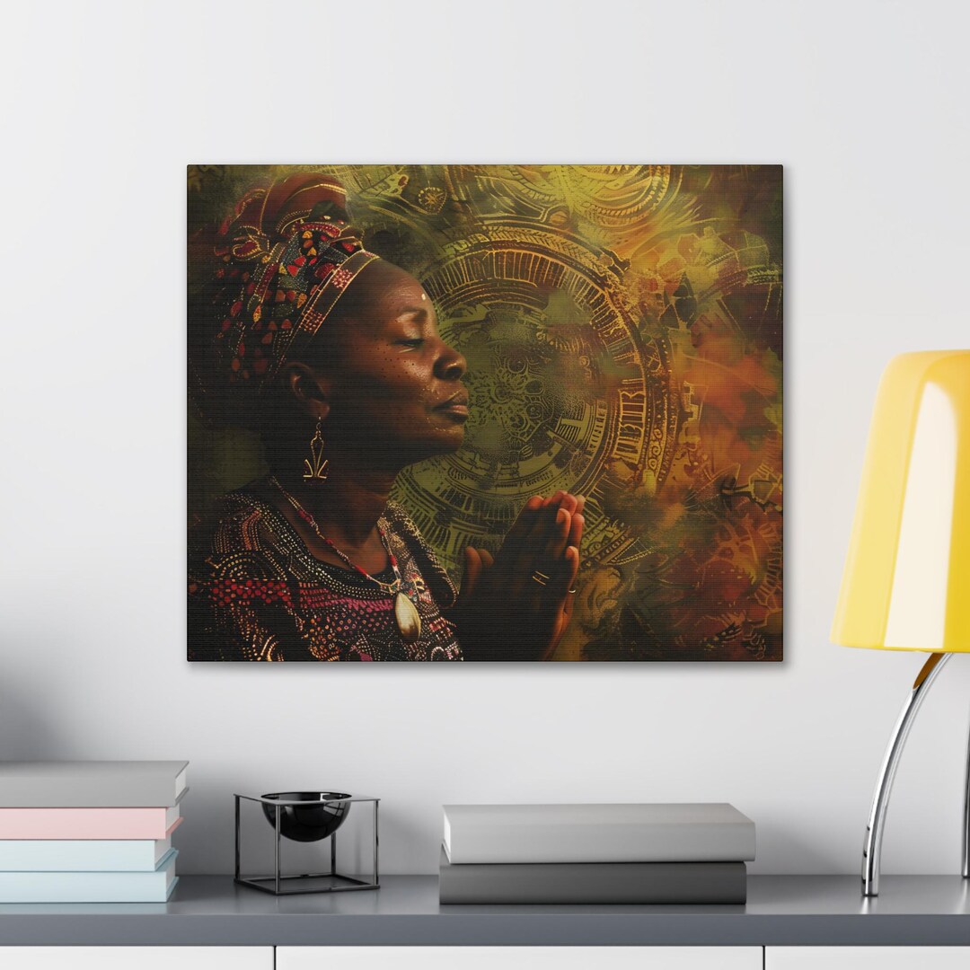 Canvas Stretched, Spiritual Africa Wall Art, Afrocentric Home Decor ...