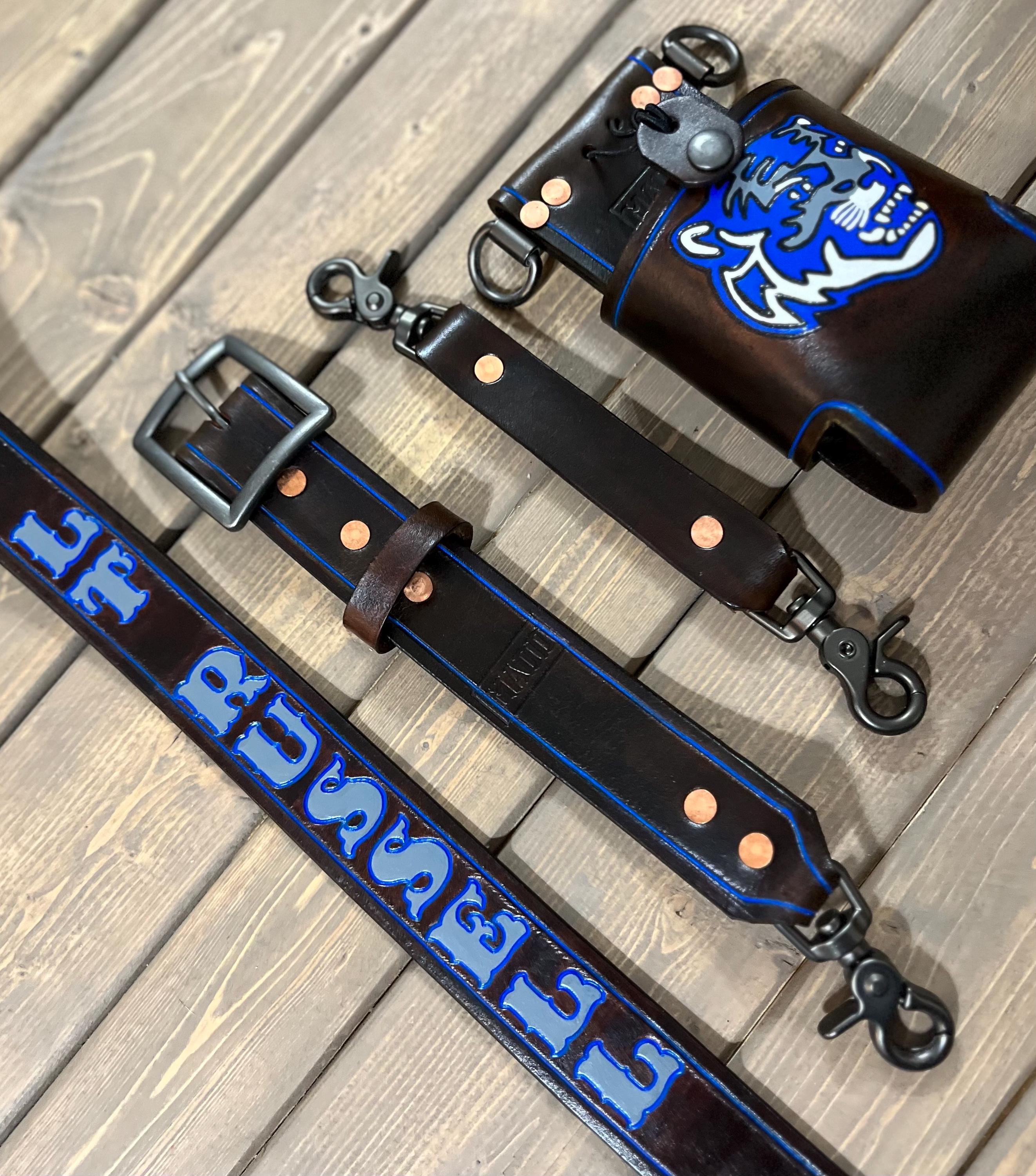 Personalized Firefighter/ems Leather Radio Strap - Etsy