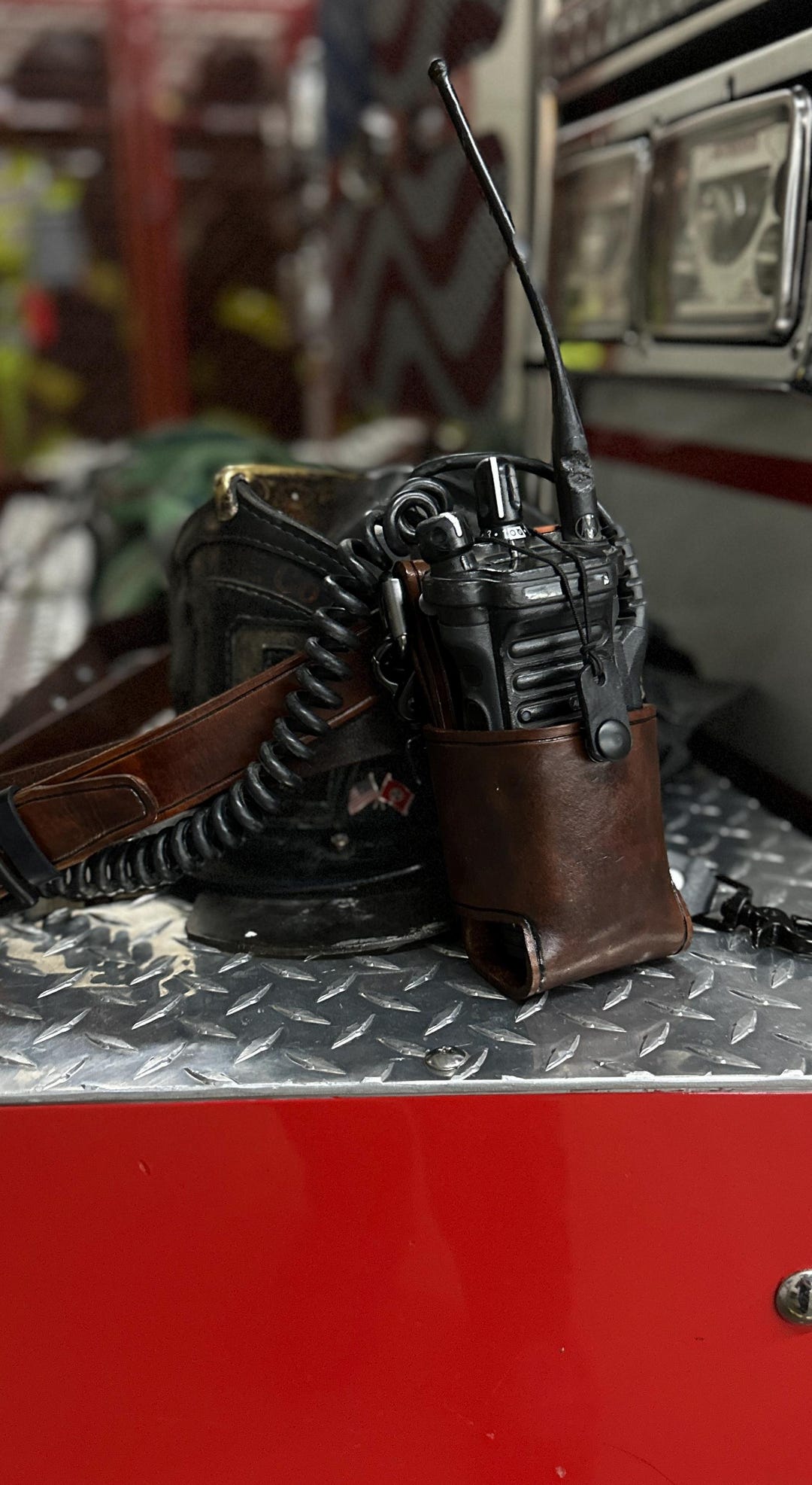 Personalized Firefighter/ems Leather Radio Strap - Etsy