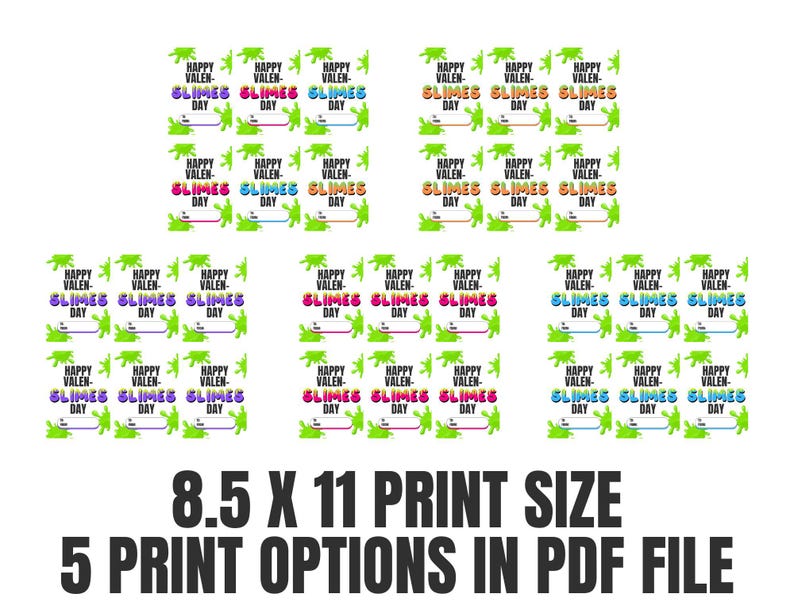 Slime Valentine's Day Cards, Printable Valentine's for Kids, Valentine ...