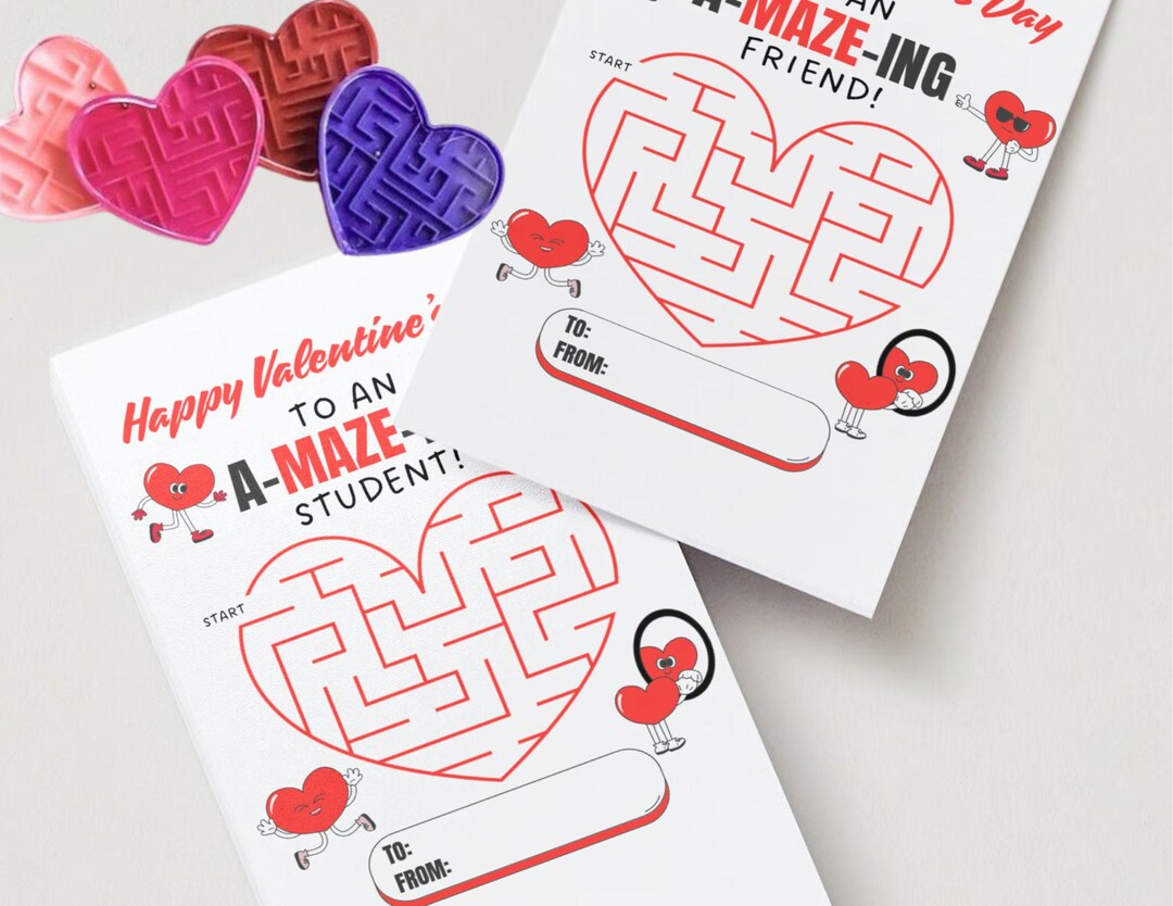 A-maze-ing Valentine's Day Cards, Printable Valentine's for Kids ...