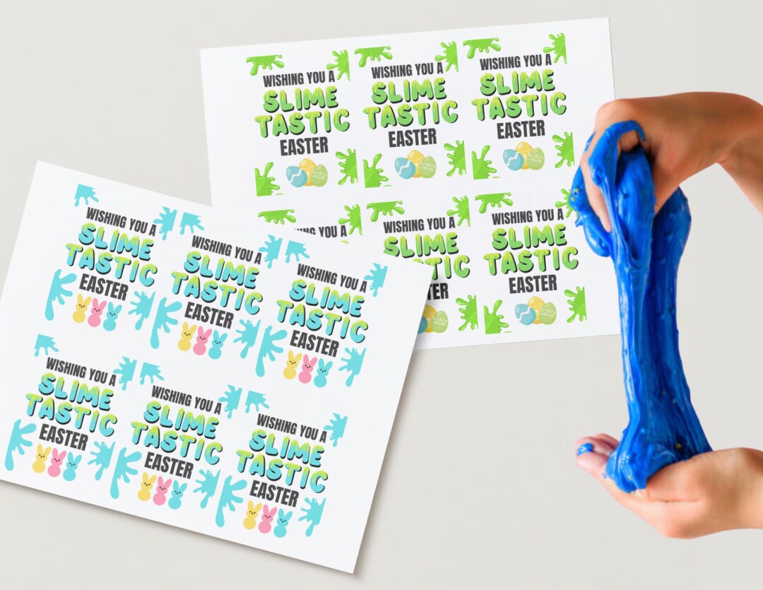 Slime Easter Cards, Printable Easter Cards for Kids, Easter Gift Tags ...