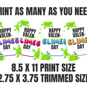 Slime Valentine's Day Cards, Printable Valentine's for Kids, Valentine ...