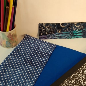 Deep Blue Hues Batiks Fabric Composition Notebook Cover Crazy Quilt ...