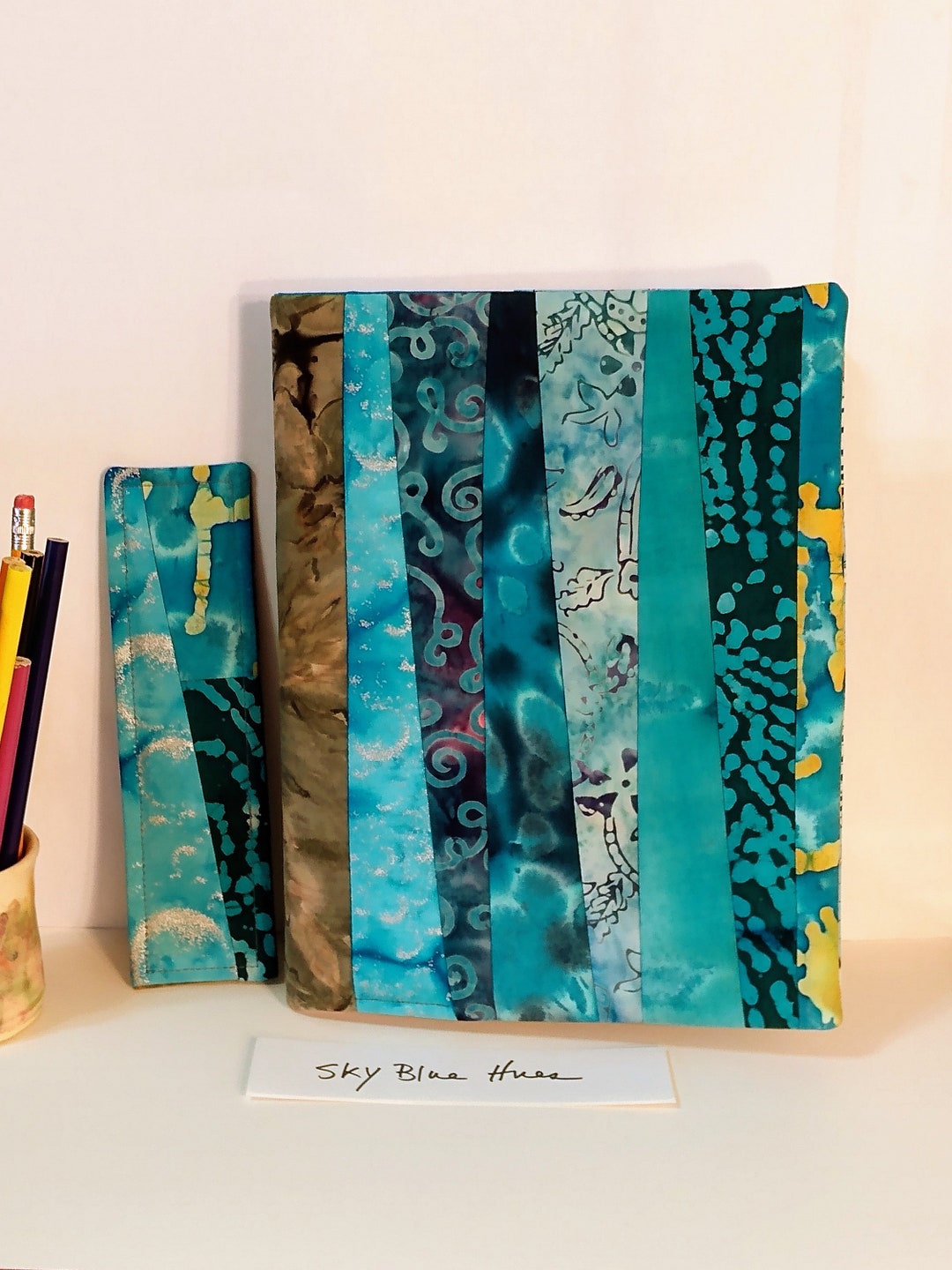 Sky Blue Hues Batiks Fabric Composition Notebook Cover Crazy - Etsy