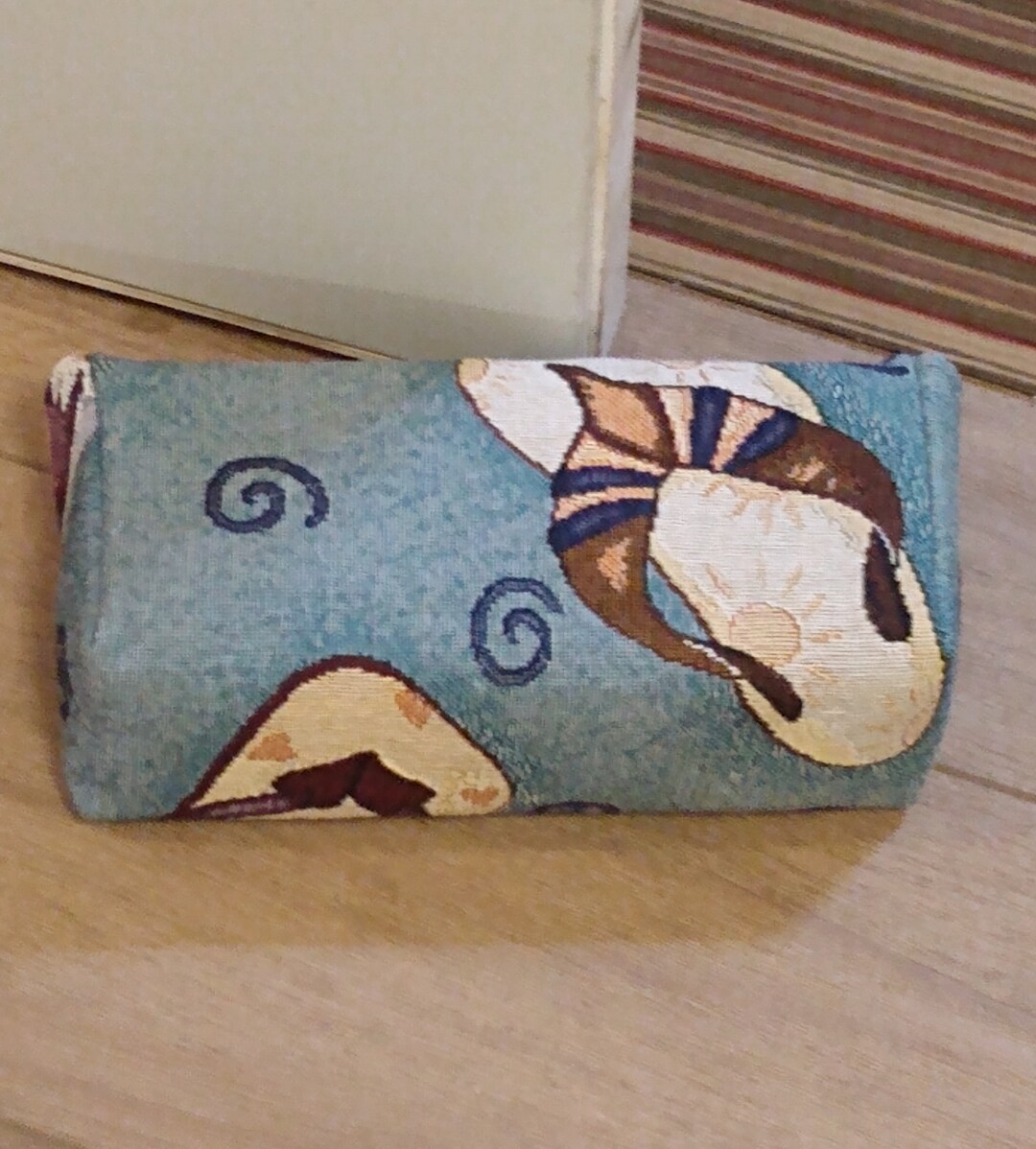 Teal Summer Flip Flops Brick Doorstop Cover Tapestry Fabric Folk Art ...