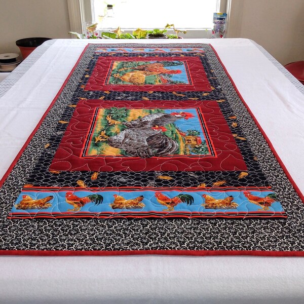 Rooster Table Runner - Etsy