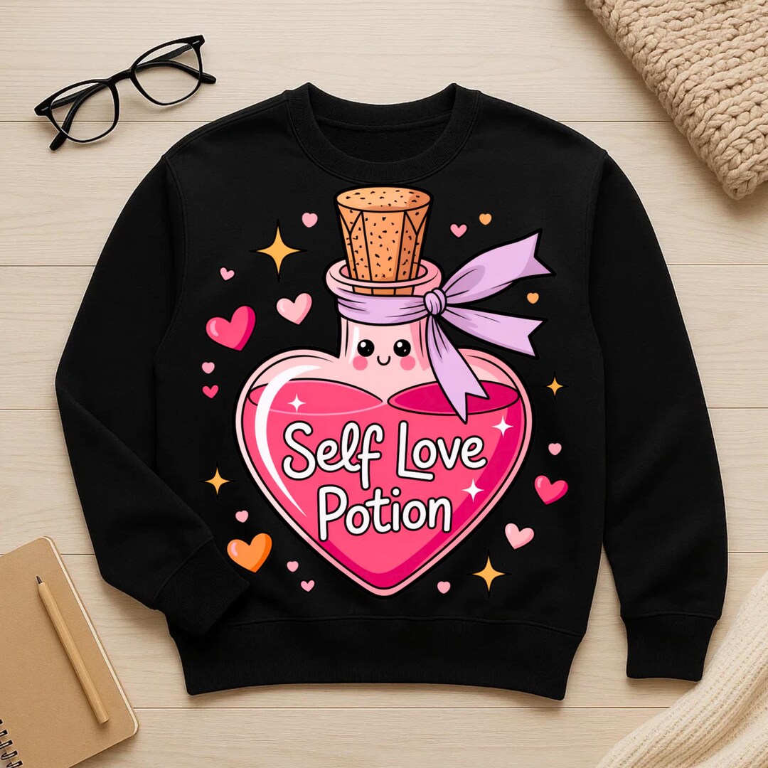 Self Love Potion Valentine PNG, Preppy Coquette Hearts Valentine’s Day ...