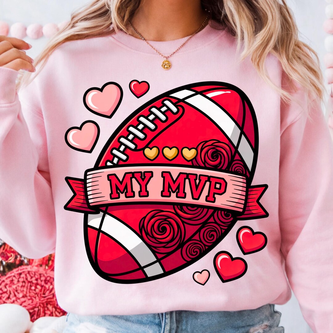 MY MVP Valentine Football PNG | Cute Sports Love Cartoon Design for ...