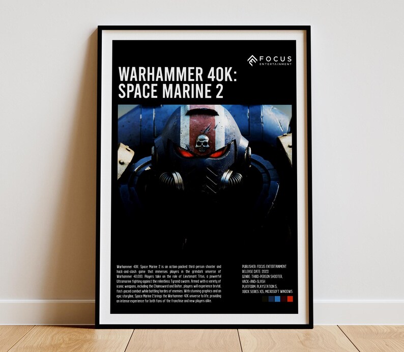 Warhammer 40K Space Marine Game Poster Print Gaming Room Decoration ...